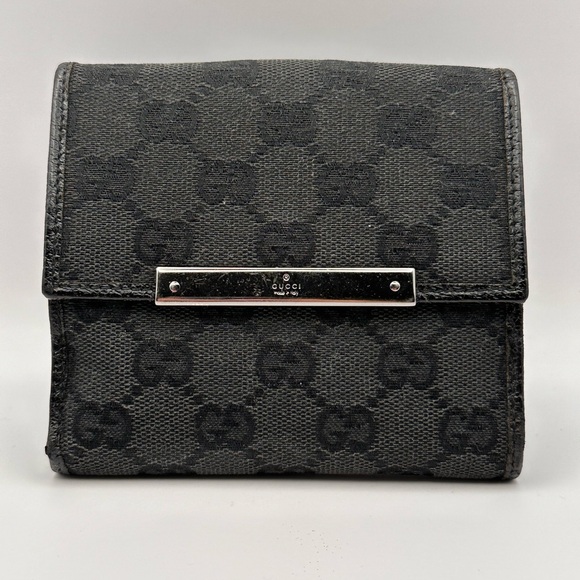 Gucci | Bags | Gucci Canvas Wallet Black | Poshmark